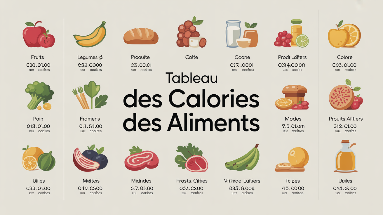 Tableau des calories dans les aliments : guide de référence